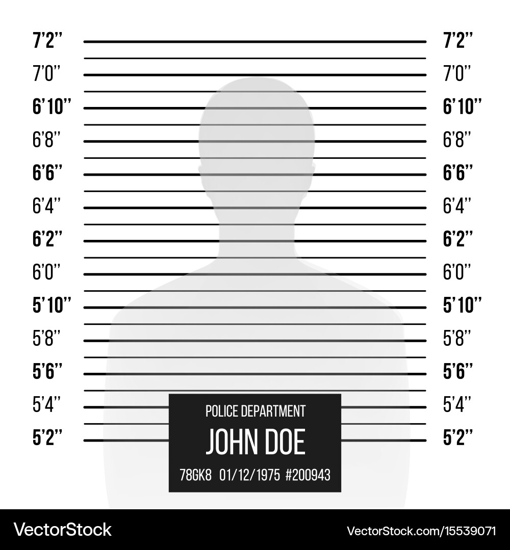 Police mugshot lineup isolated Royalty Free Vector Image