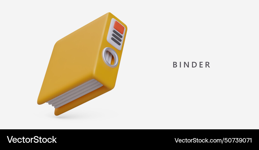 Realistic ring binder folder for documents with Vector Image