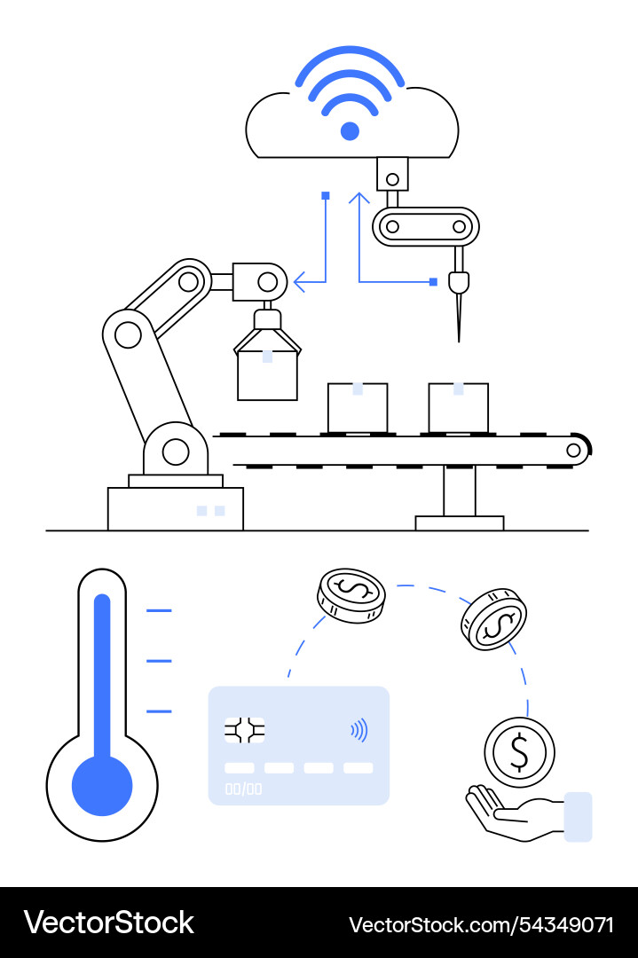 Smart manufacturing with robotic automation Vector Image