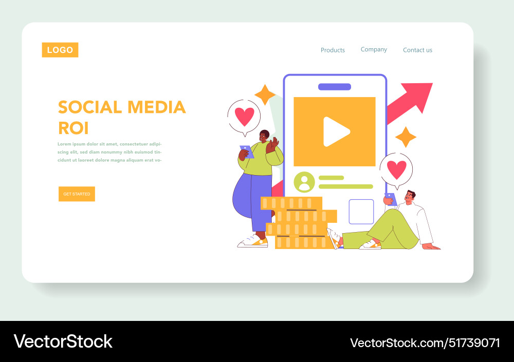 Social media marketing flat Royalty Free Vector Image
