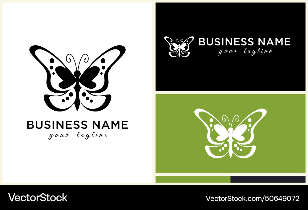 Butterfly line logo template Royalty Free Vector Image