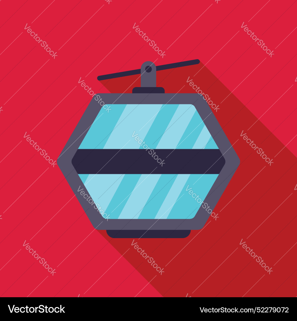 Cable car cabin hanging on ropeway carrying Vector Image