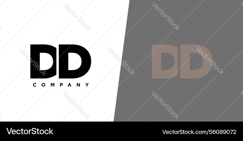 Letter d and dd logo design template minimal Vector Image