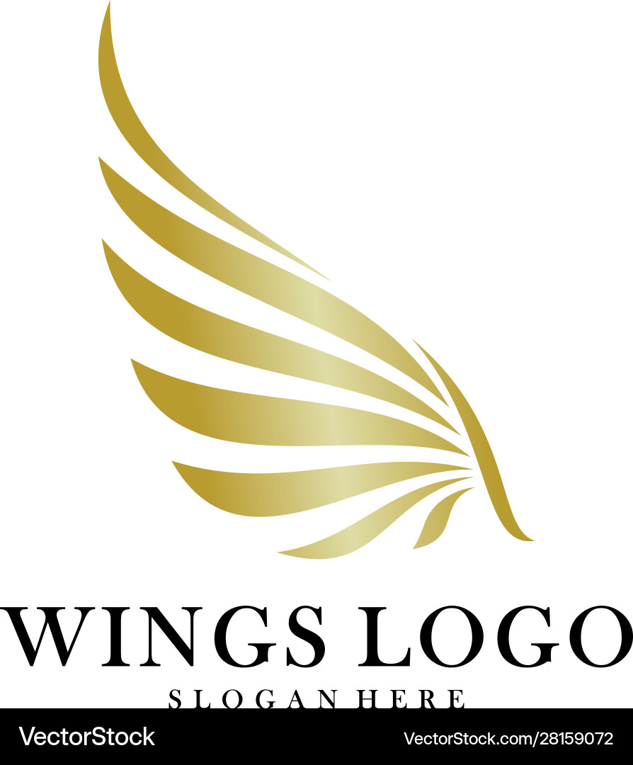 Luxury wings logo design template icon symbol Vector Image