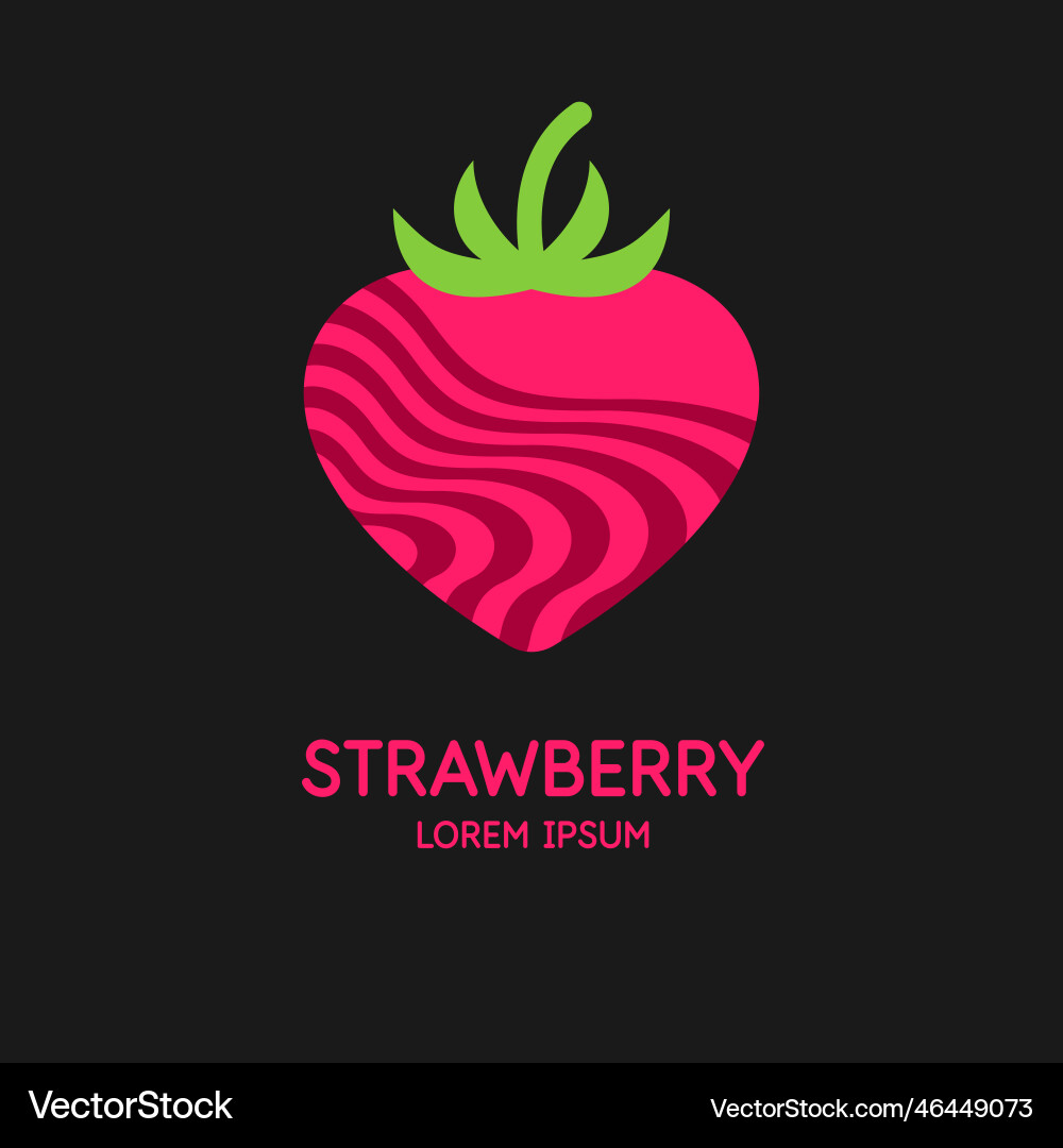 A strawberry in flat style Royalty Free Vector Image