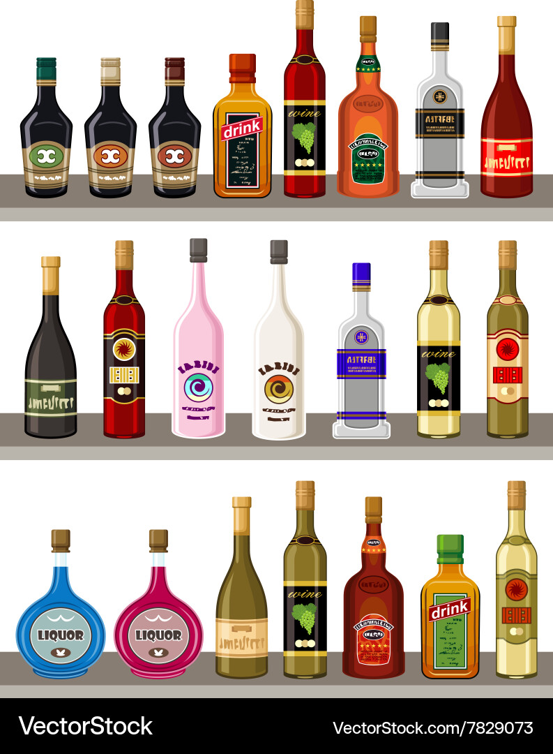 Alcoholic beverages Royalty Free Vector Image - VectorStock