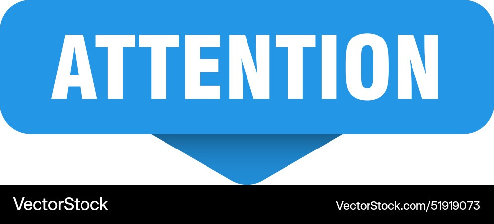 Attention sticker sign on transparent Royalty Free Vector