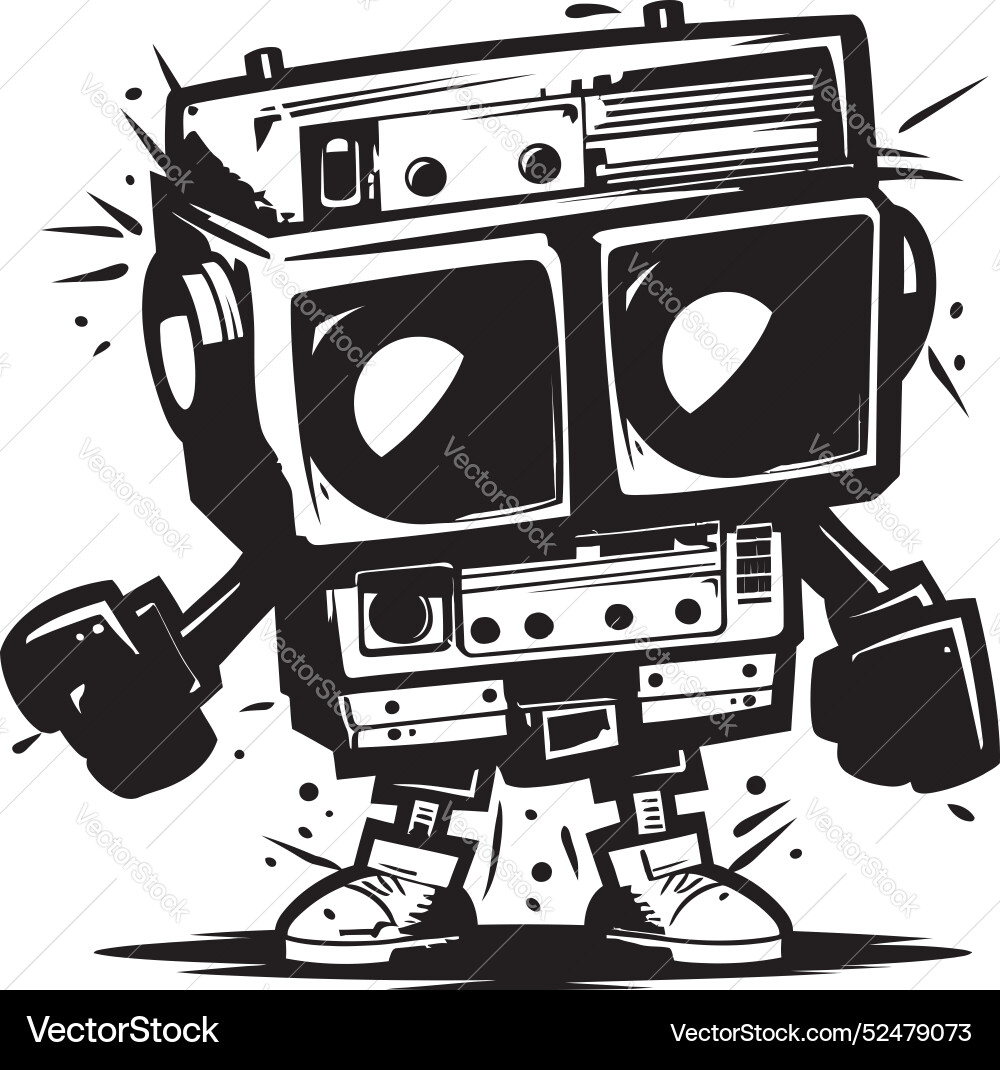 Bass beatbox iconic mascot design jammin jazz Vector Image