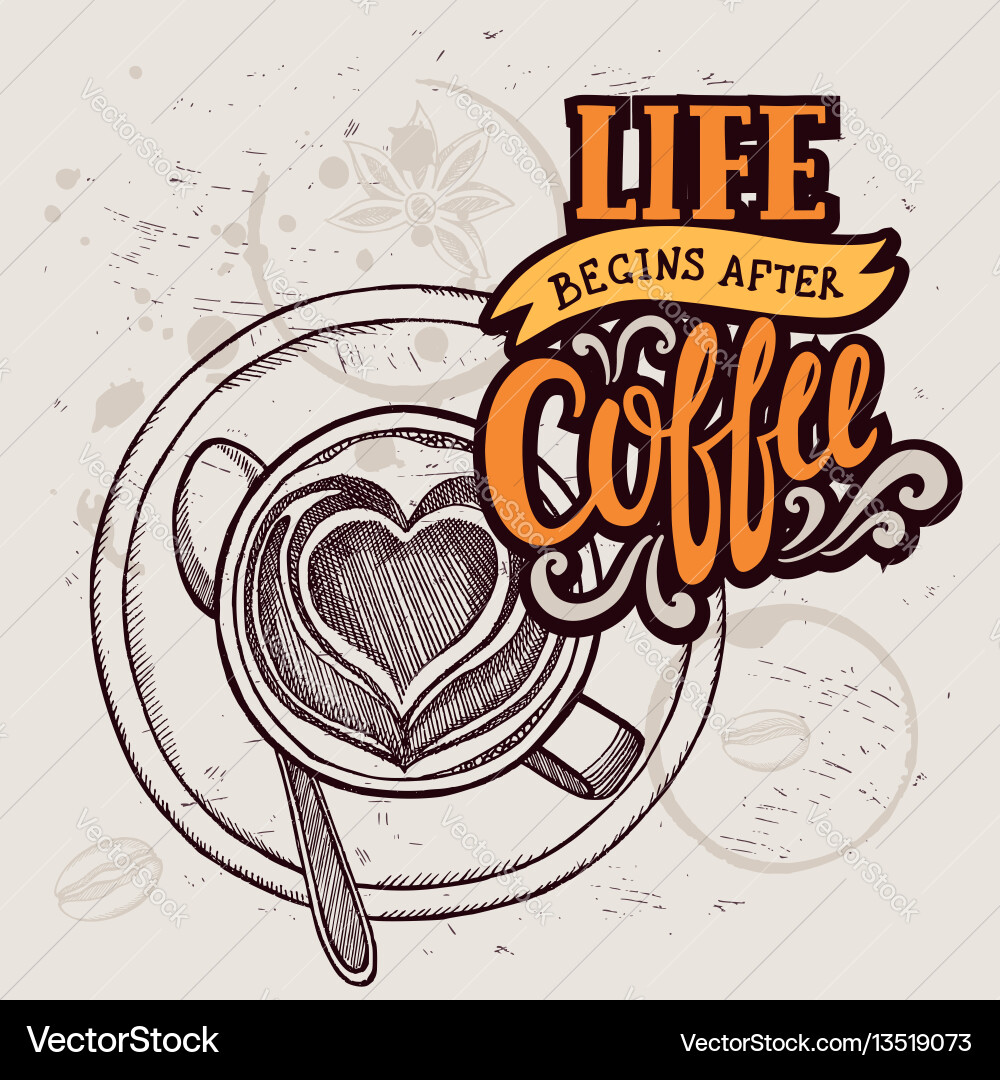 Coffee poster for restaurant and cafe Royalty Free Vector