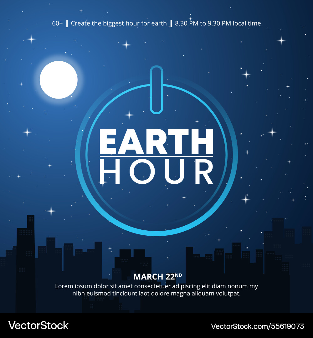Earth Hour: Save Electricity Royalty Free Vector Image