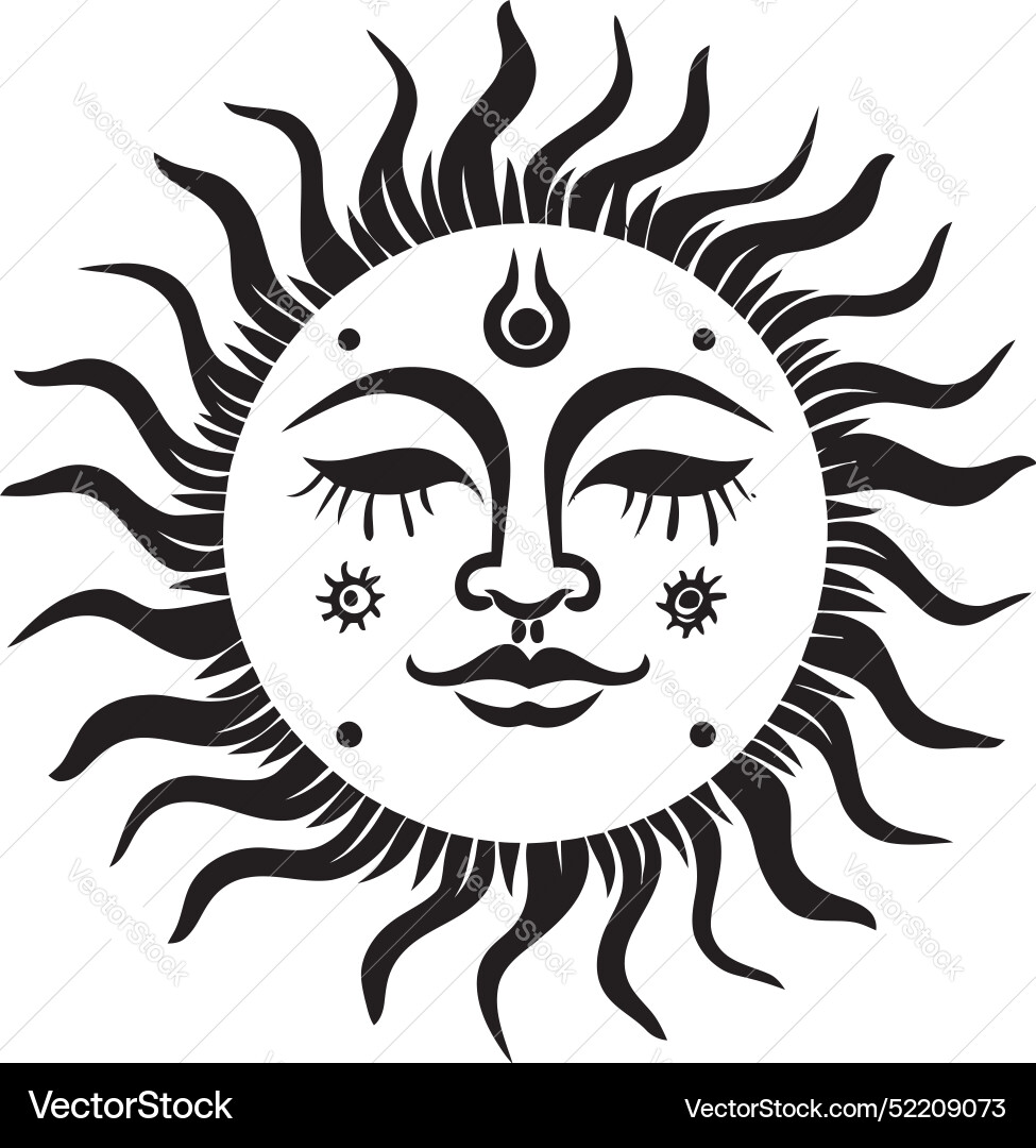 Happy sunbeam hand drawn cartoon icon design Vector Image