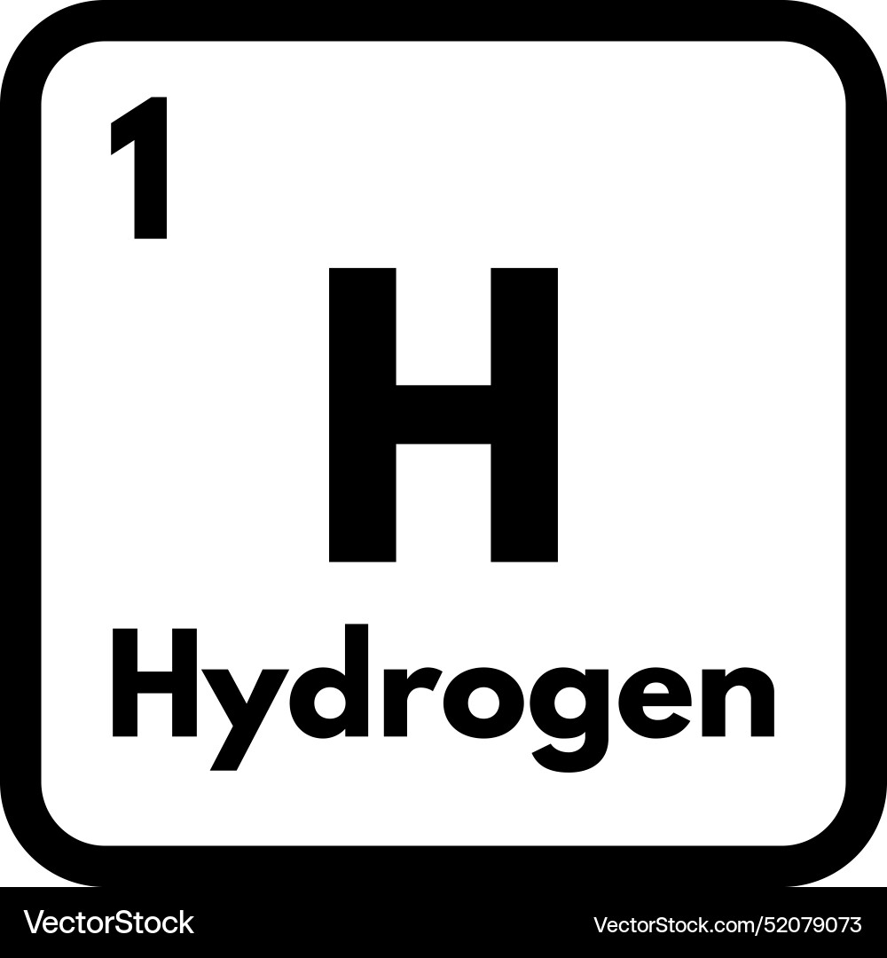 Hydrogen chemical element icon isolated Royalty Free Vector