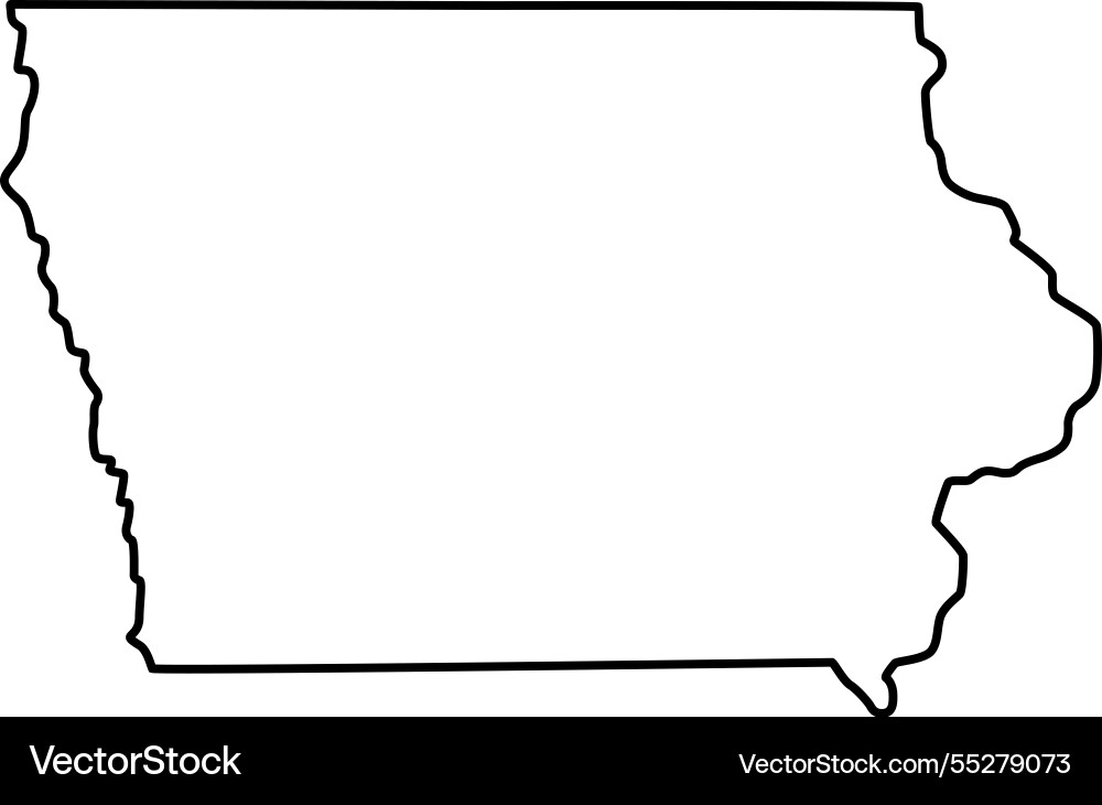 Iowa us state map icon design Royalty Free Vector Image
