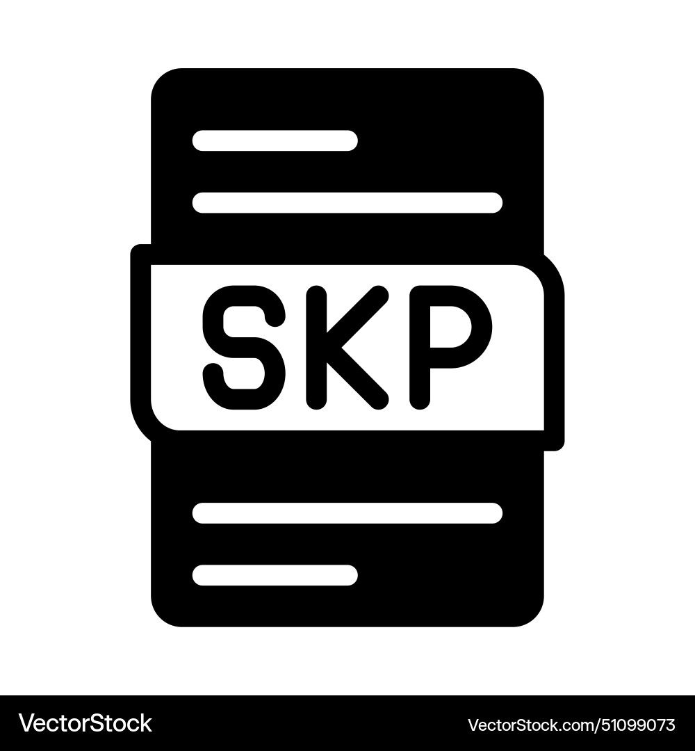 Skp format file type icons document extension Vector Image