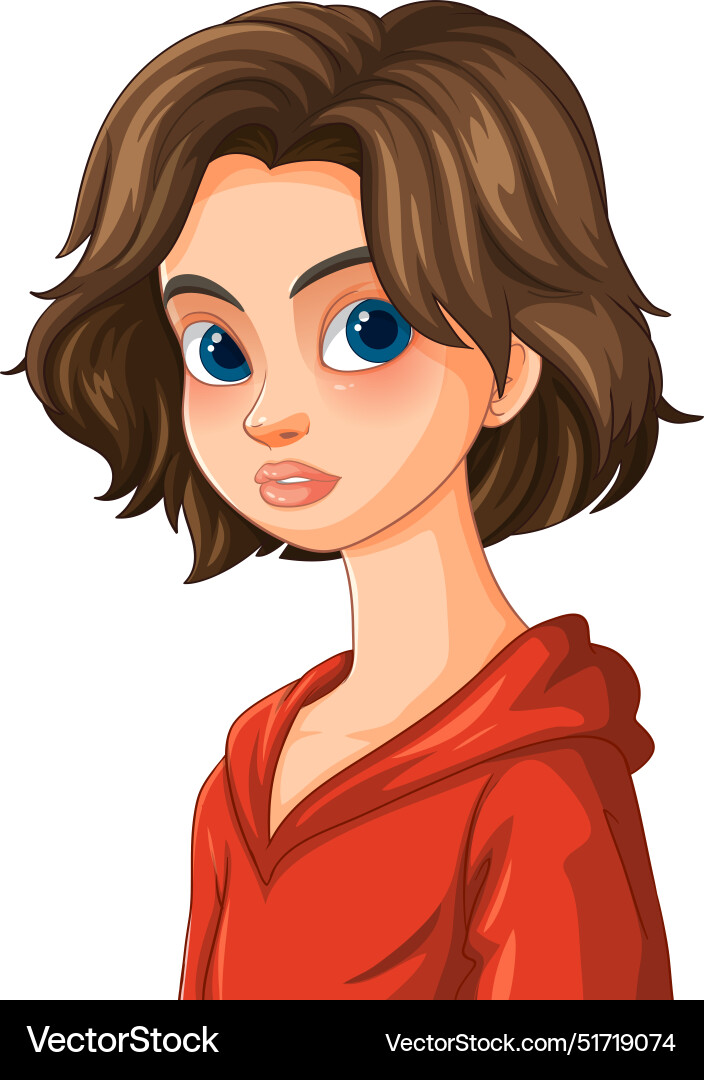 A girl with short hair Royalty Free Vector Image