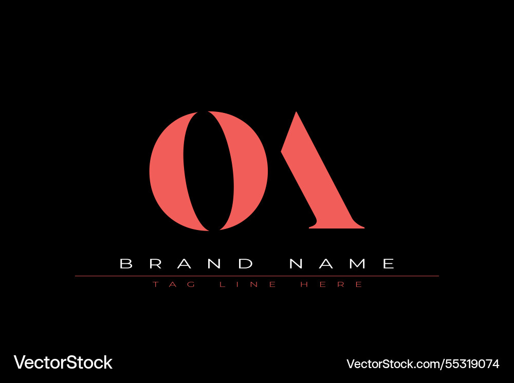 Abstract letter oa minimal logo design template Vector Image