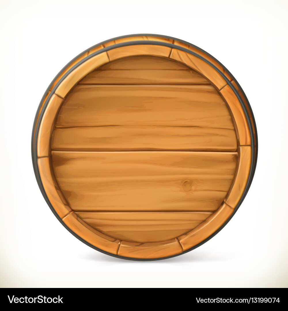 Barrel wooden sign 3d icon Royalty Free Vector Image