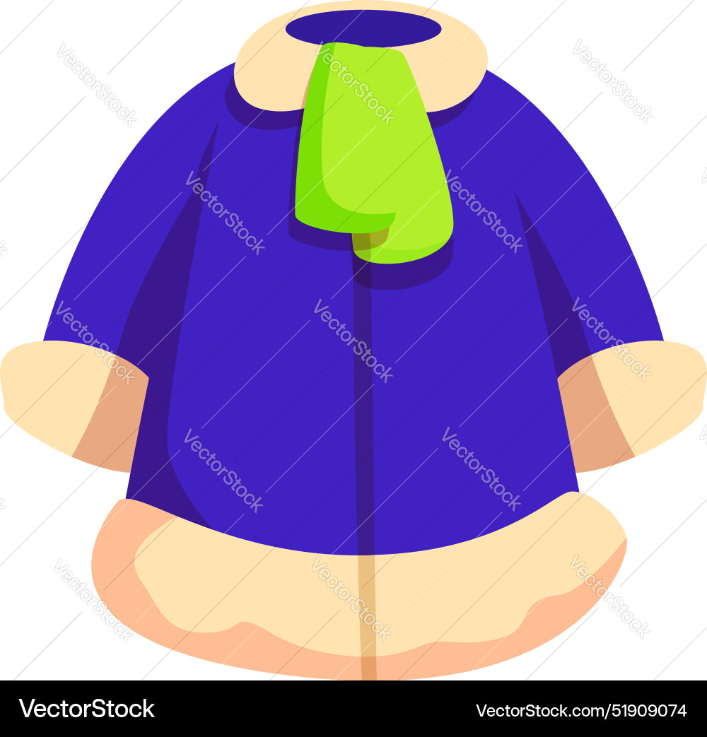 Blue winter coat keeping someone warm during Vector Image