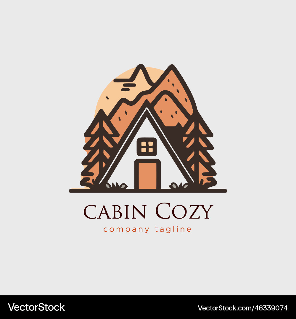 Cabin logo template of a log Royalty Free Vector Image