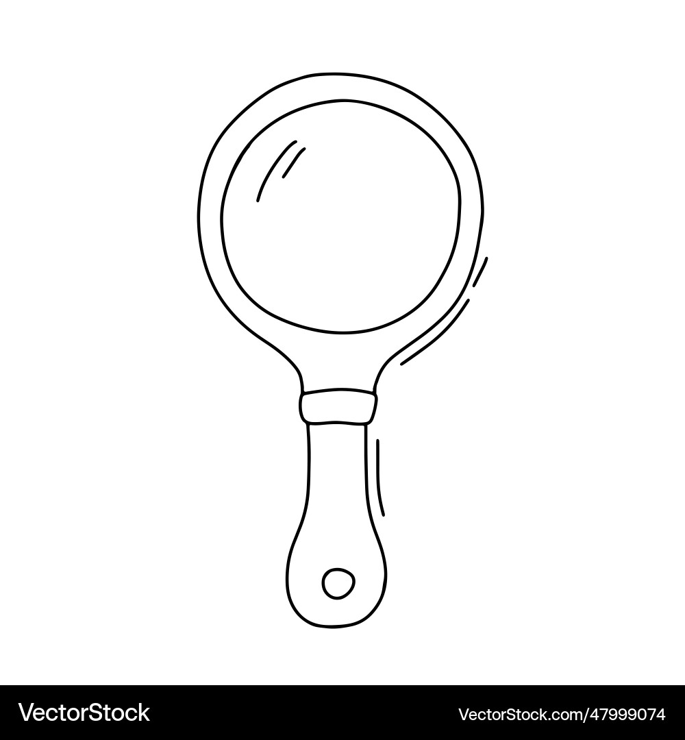 Cute Hand Mirror Sketch Royalty Free Vector Image