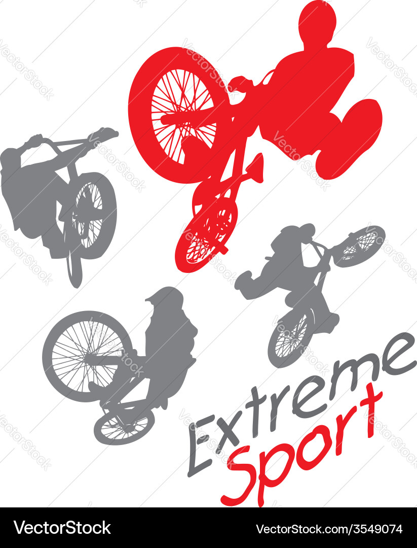 Extreme sport bmx rider Royalty Free Vector Image
