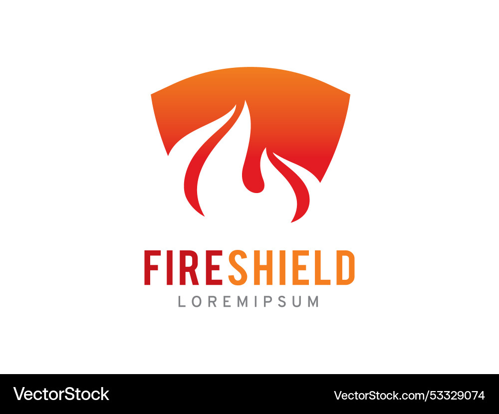 Fire and shield logo symbol or icon template Vector Image