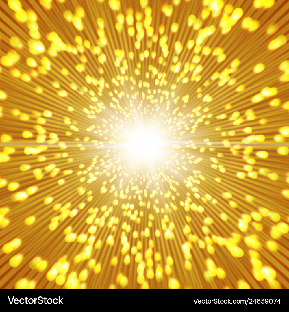 Gold sparkle background with zoom affect Vector Image