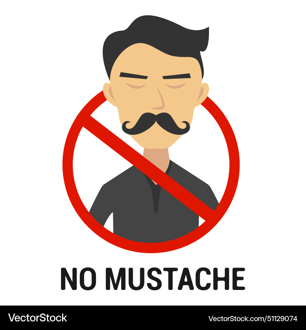 Mustache prohibition sign are prohibited Vector Image