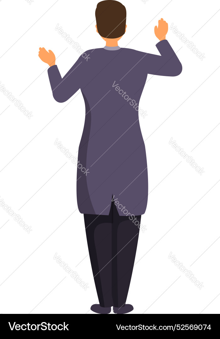 Orchestra conductor directing musicians Royalty Free Vector