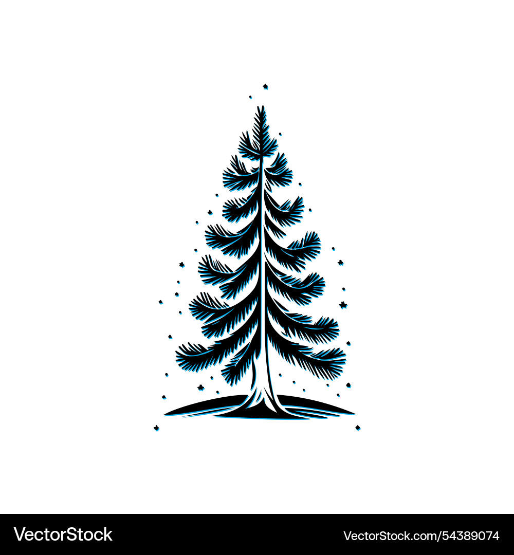 Pine tree concept of nature forest and winter Vector Image