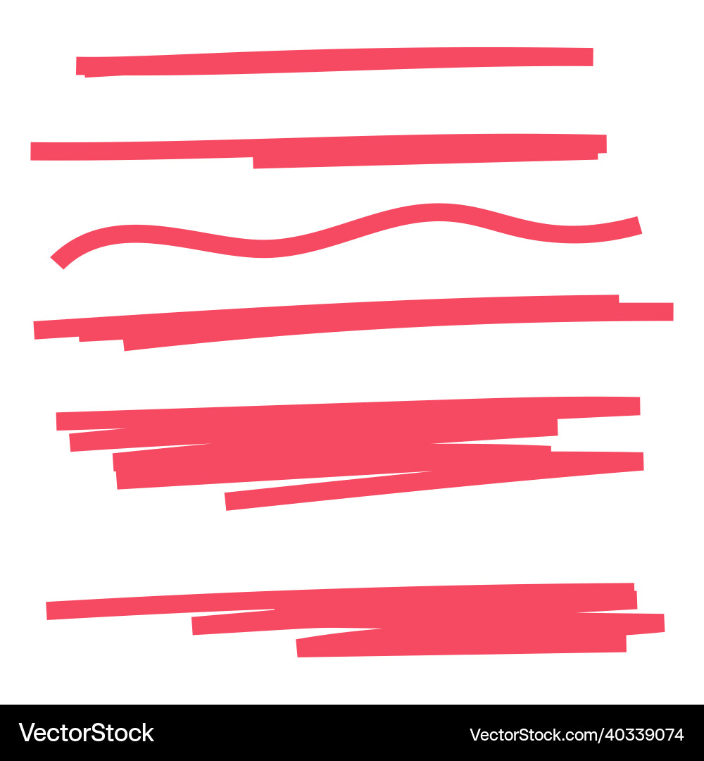 Red Highlighter Strokes Royalty Free Vector Image