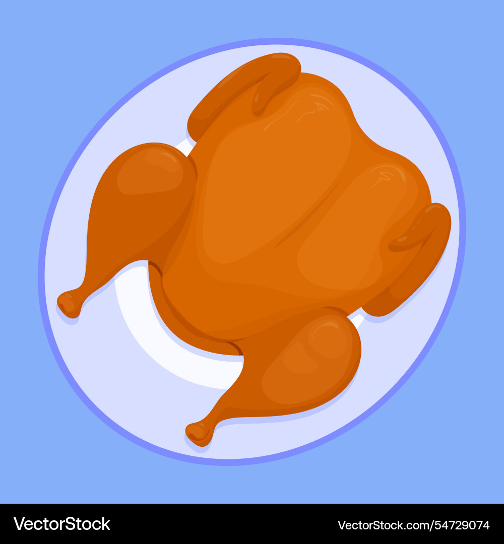 Roasted chicken icon dinner Royalty Free Vector Image