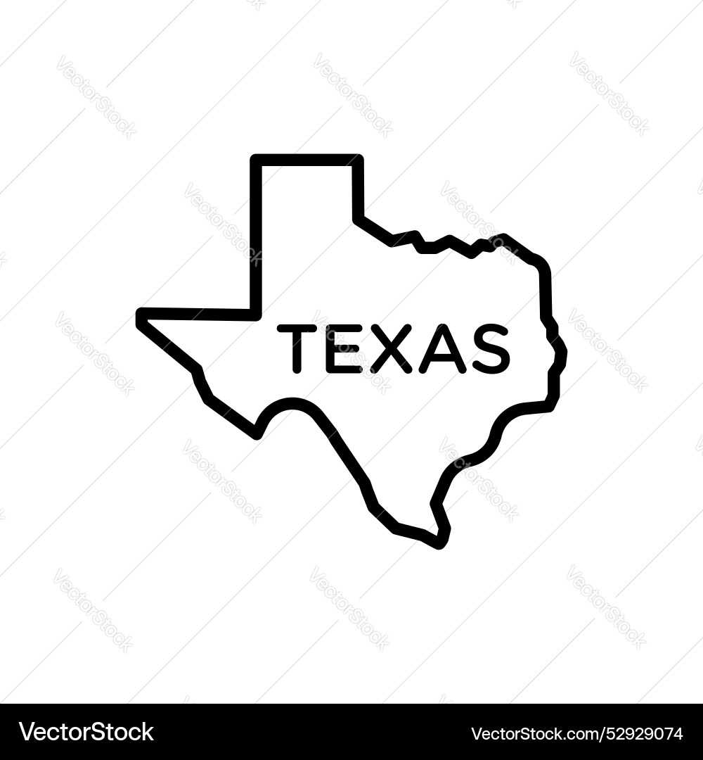 Texas map icon Royalty Free Vector Image - VectorStock