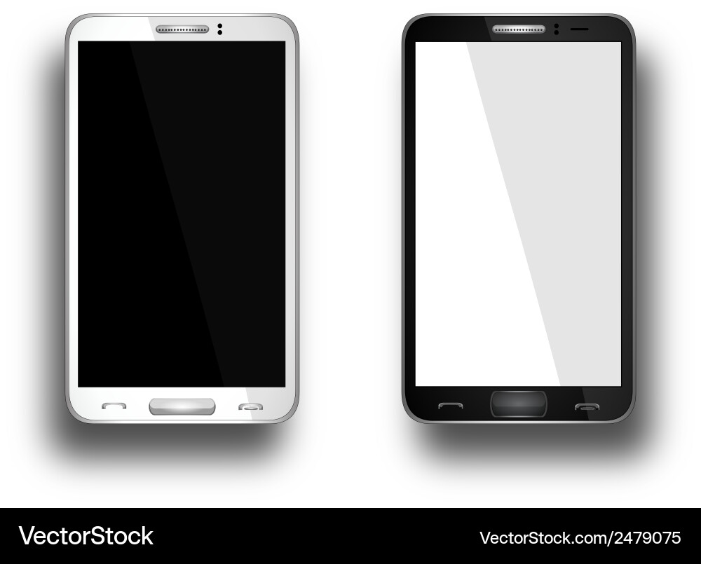 A mobile phones black and white Royalty Free Vector Image