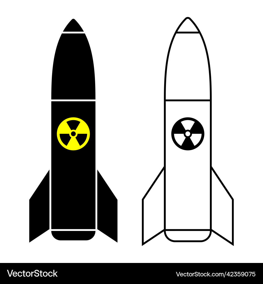 Black atomic bomb flat Royalty Free Vector Image