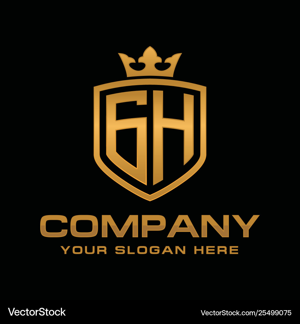 GH Monogram Shield Logo – Royalty-Free Vector | VectorStock