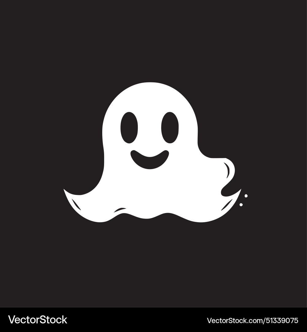 Ghost - minimalist and flat logo Royalty Free Vector Image