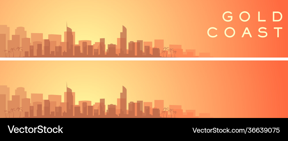 Gold coast beautiful skyline scenery banner Vector Image