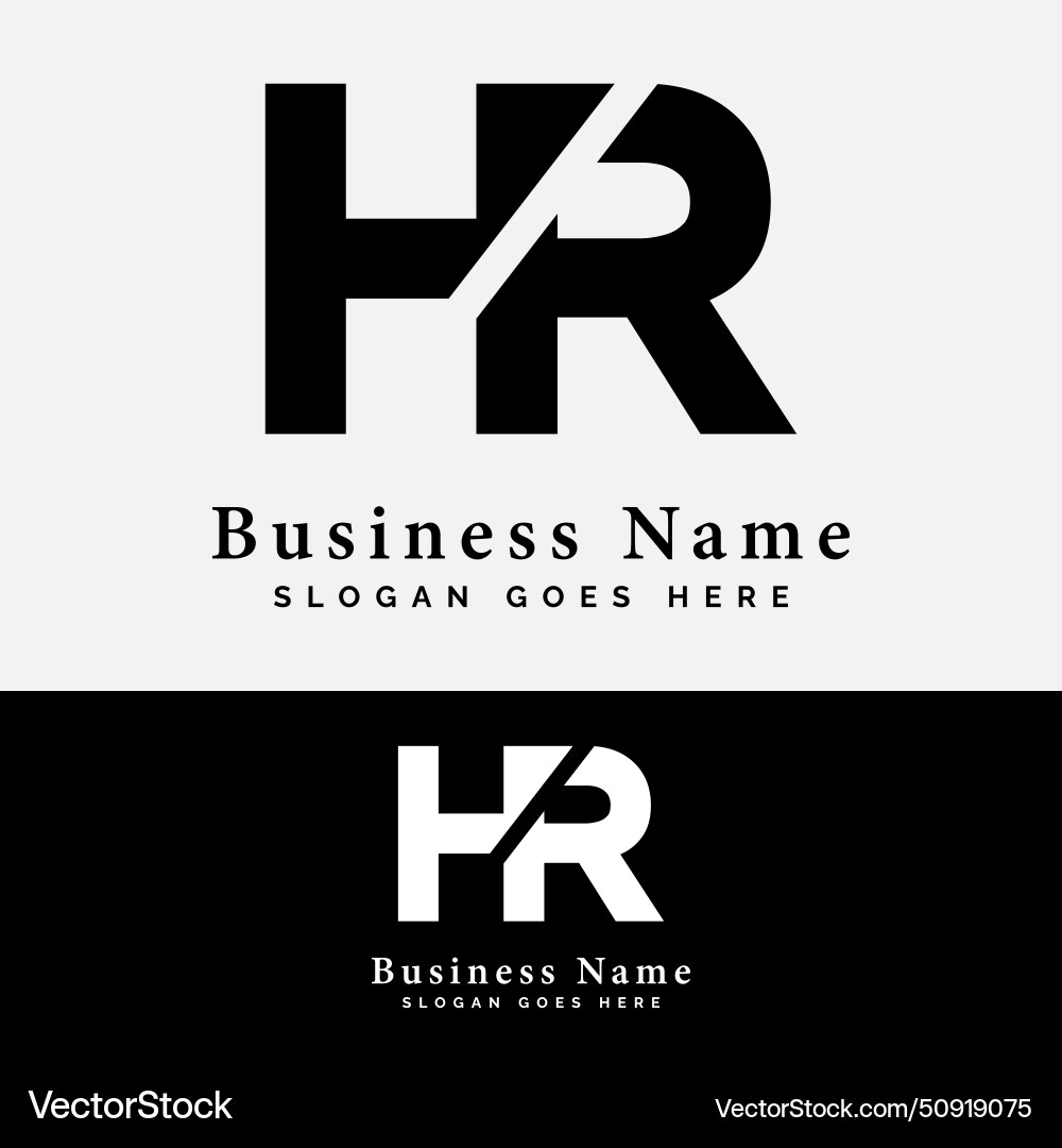 H r hr letter logo alphabet initial icon Vector Image