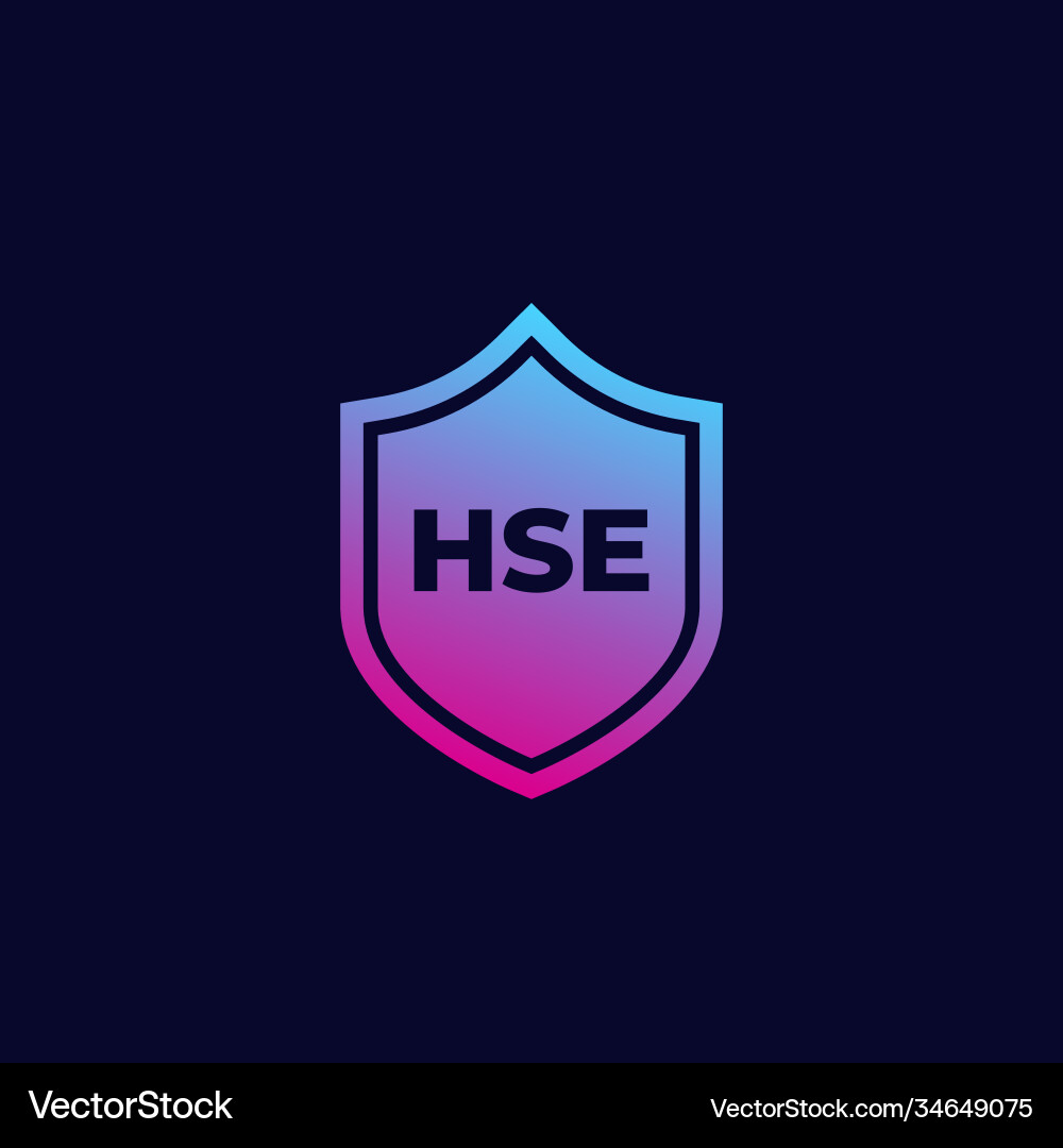 Hse icon with shield Royalty Free Vector Image