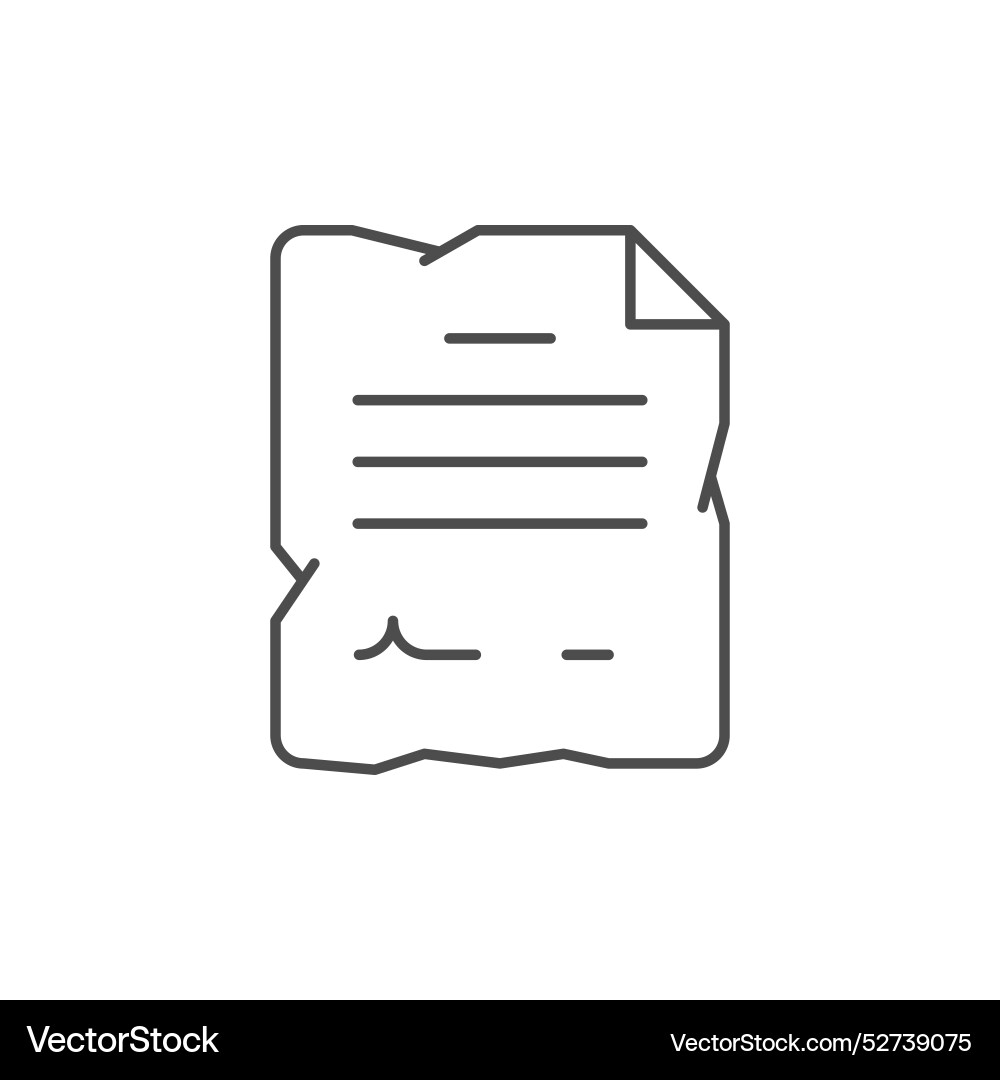 Paper waste line outline icon Royalty Free Vector Image