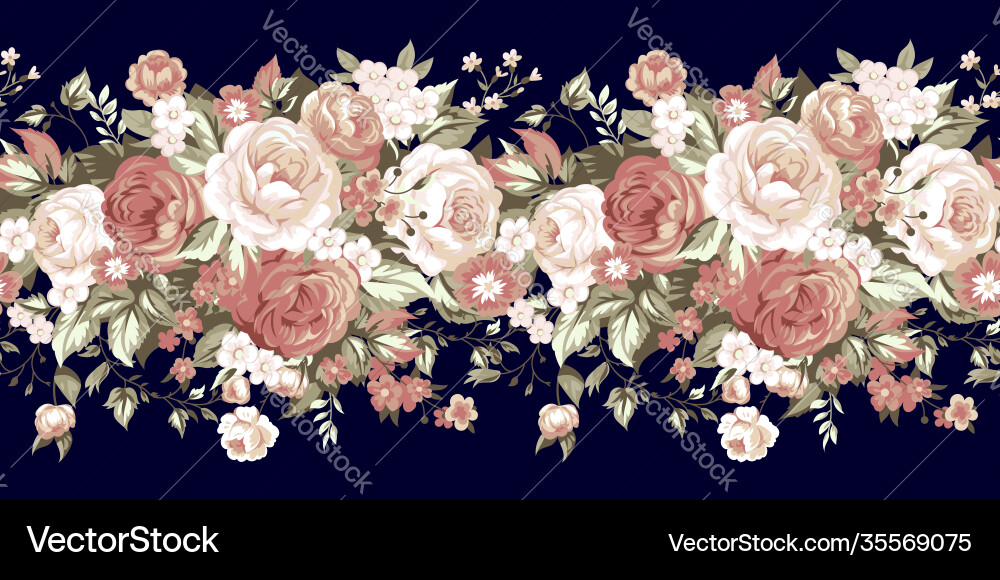Seamless floral border Royalty Free Vector Image