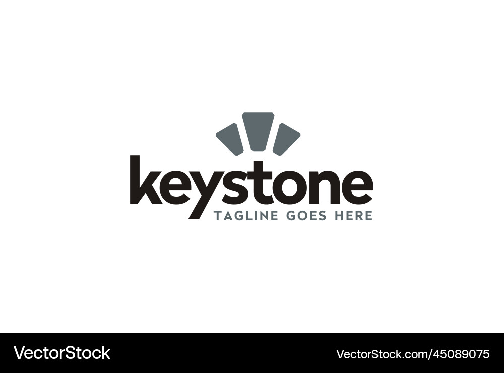 Typography keystone lettering word mark logo Vector Image