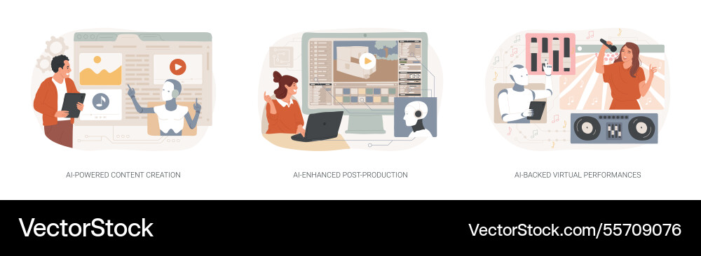 Ai technology in entertainment abstract concept Vector Image