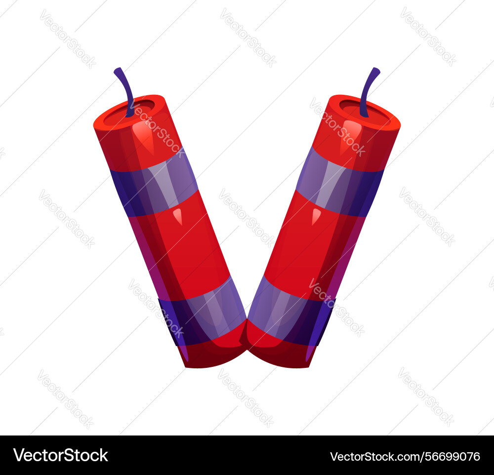 American cowboy dynamite font type letter v Vector Image