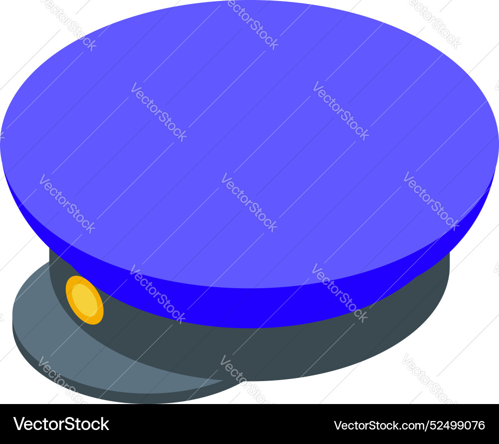 Blue police hat isometric style representing law Vector Image