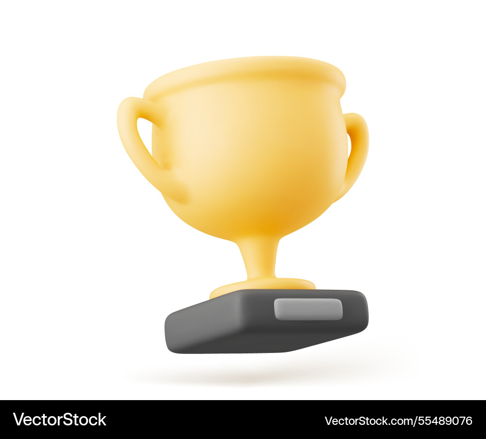 Champion cup 3d win prize first place sport Vector Image