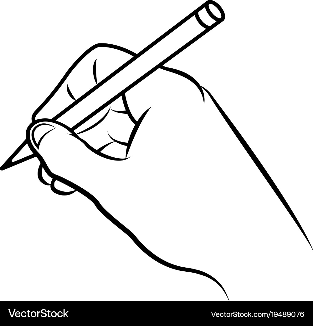 Hand Holding Pencil (19489076) – Royalty-Free Vector | VectorStock