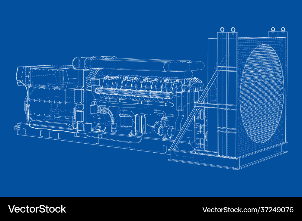Großer industrieller Dieselgenerator Lizenzfreier Vektor