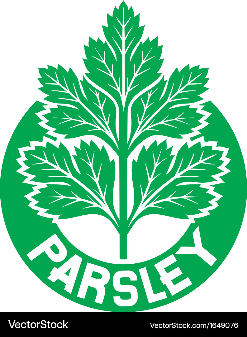 Parsley label Royalty Free Vector Image - VectorStock
